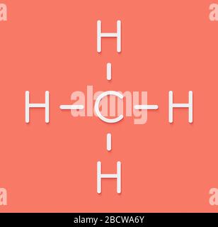 Methane (CH4) gas molecule, molecular model. Methane is the main ...