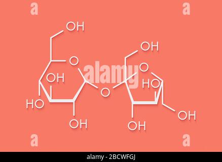 Chemical structure of sucrose, also known as table sugar and saccharose ...