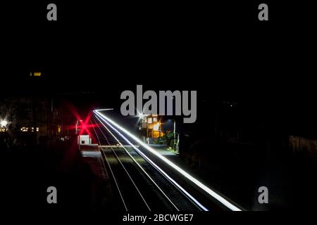 Drigg railway station with mechanical signal box and manually operated ...