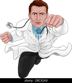 A superhero medical doctor man health care worker revealed by his ...
