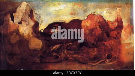 . English: Ai Mitsu: Lanscape with eye, 1938. Oil oil on canvas ...