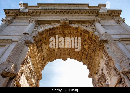 Italy, Rome, Arch of Titus, (Titus gate or Arcus Titi) – the conquering ...