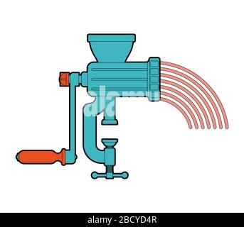 utensil meat grinder cartoon vector illustration Stock Vector Image ...