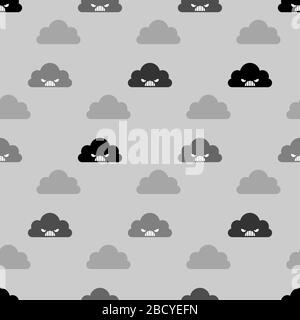 Angry cloud pattern seamless. Thunder and lightning background. Bad ...