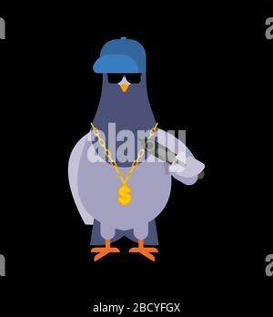 Pigeon gangster. Cool City bird. SWAG gangsta. Pigeon guy rapper Stock ...