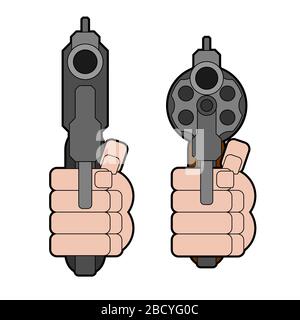 Revolver front view. Gun isolated. Vector illustration Stock Vector ...