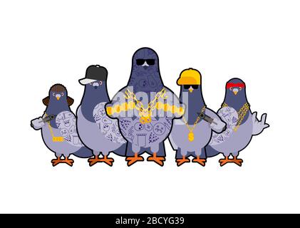 Pigeon with gun. dove Dangerous street bird. vector illustration Stock ...