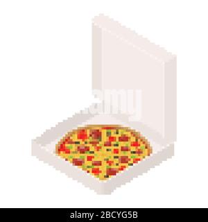 vector pixel art pumpkin pizza isolated cartoon Stock Vector Image ...