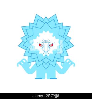 Angry Snowflake isolated. evil flake of snow. vector illustration Stock ...