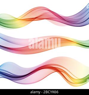 Set of transparent waves. Abstract colour background waves.Wave red ...