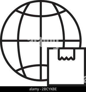 sphere planet browser with box line style Stock Vector Image & Art - Alamy