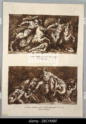 Sketchbook Page: Death of Flaminius in the Battle of Trasimeno ...