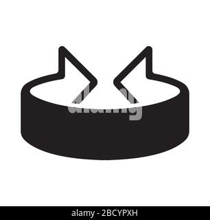 Reverse button icon simple flat vector symbol outline collection set ...