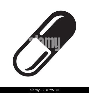 Dose capsule pill icon. Flat illustration of dose capsule pill vector ...