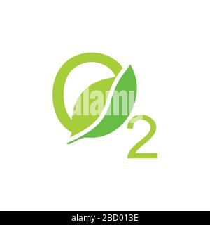 letters o2 leaf shape symbol logo vector Stock Vector Image & Art - Alamy