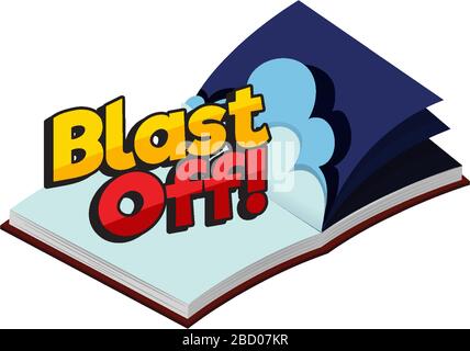 Font design for word blast off on white background illustration Stock ...