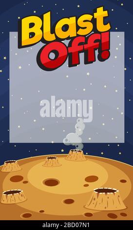 Font design for word blast off on white background illustration Stock ...
