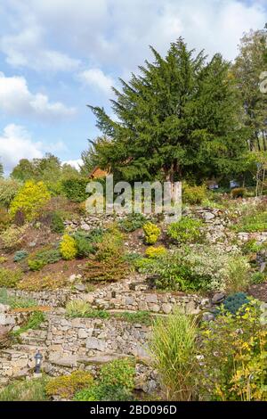 idyllic garden scenery near Gerardmer, a commune in the Vosges ...
