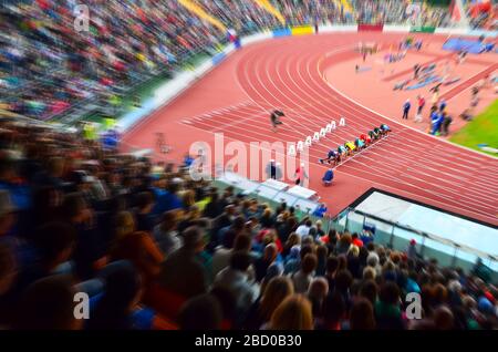 Start 100m run men / Start 100m-Lauf Männer - Typical Stock Photo ...