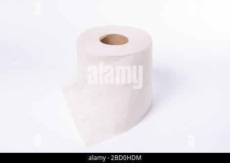 One toilet paper roll isolated on white Stock Photo - Alamy