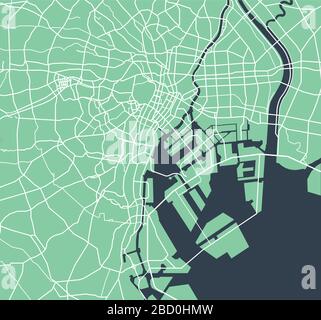 Tokyo bay area road map Stock Vector Image & Art - Alamy