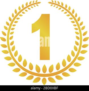 wreath frame ranking illustration . 1st place (gold Stock Vector Image ...