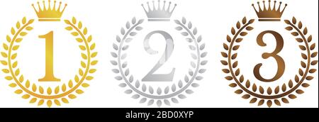 ranking crown icon set (from 1st place to 3rd place Stock Vector Image ...