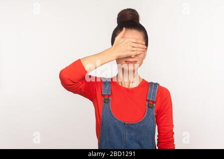 Girl eyes closed displeased look medical mask protection Stock Photo ...