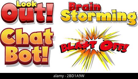 Font design for word blast off on white background illustration Stock ...