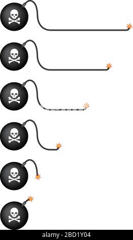 bomb illustration set ( fuse lines burn gradually Stock Vector Image ...