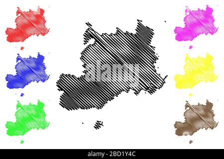 Central Division (Republic of Fiji, Melanesia) map vector illustration ...