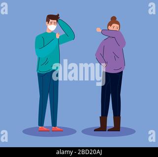 young couple sick avatar characters Stock Vector Image & Art - Alamy