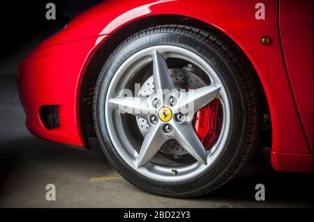Ferrari 360 Spider 5 spoke alloy wheel Stock Photo - Alamy