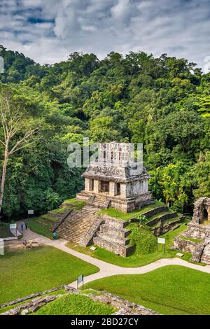 Templo XIV, with roof comb on top, Grupo de la Cruz, Maya ruins at ...