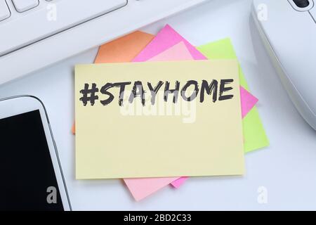 Stay home hashtag stayhome Coronavirus corona virus infection computer ...