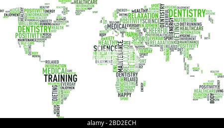 Typographic text map of the World -JPG and vector Stock Photo - Alamy