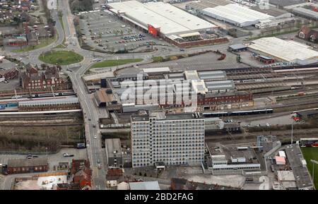 Aerial view of Crewe Station Stock Photo - Alamy