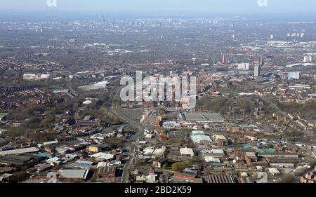 aerial view of the Oldham town skyline Stock Photo - Alamy