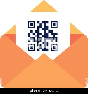 qr code inside envelope vector design Stock Vector Image & Art - Alamy