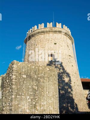 Trsat castle is decorated with lights and Christmas decorations for the ...