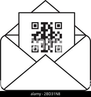 qr code inside envelope vector design Stock Vector Image & Art - Alamy