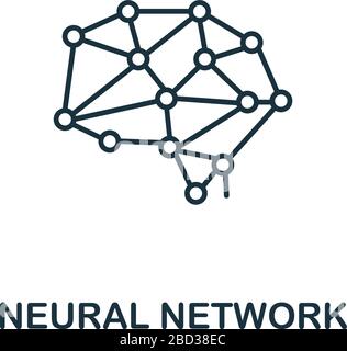 artificial model neural network line icon vector illustration Stock ...