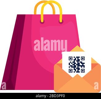 qr code inside envelope and bag vector design Stock Vector Image & Art ...