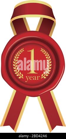 Sealing wax & ribbon illustration / year anniversary (3 years Stock ...
