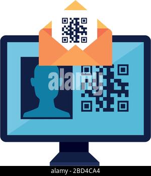 qr code inside envelope vector design Stock Vector Image & Art - Alamy