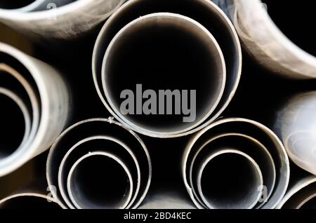 Random, Full Frame Circles Design made by Ends of PVC Pipes Stock Photo ...