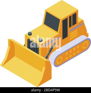 dozer blade construction vehicle isometric icon vector. dozer blade ...