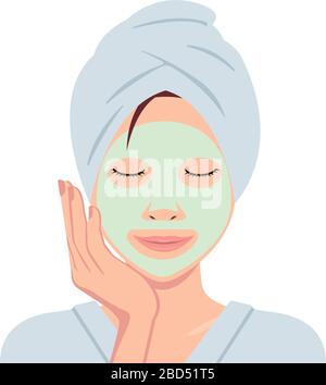 woman with facial mask Stock Vector Image & Art - Alamy