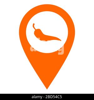 Chili pepper and location pin Stock Photo - Alamy