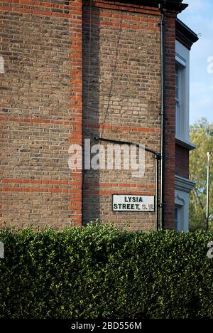 Lysia Street Street Sign Fulham, London, SW6 Stock Photo - Alamy